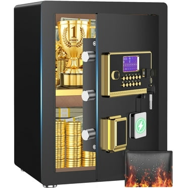 BESAFETY 4.5 Cuft Large Safe Box, Home Safe Security Box With Fireproof ...