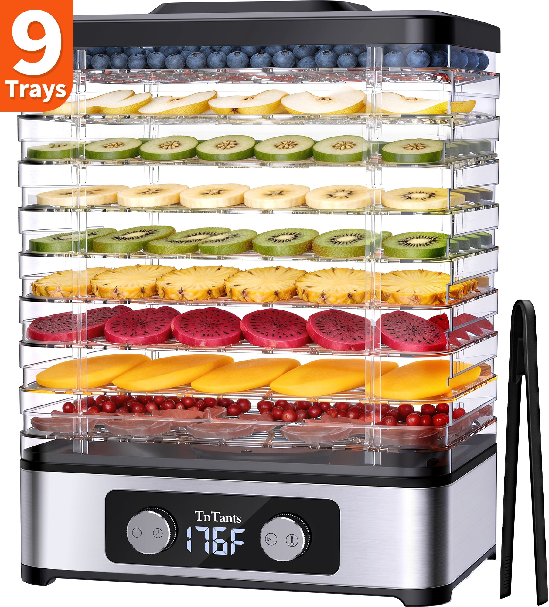 TNTANTS Food Dehydrator, 9 Trays Electric Dehydrated Dryer with ...