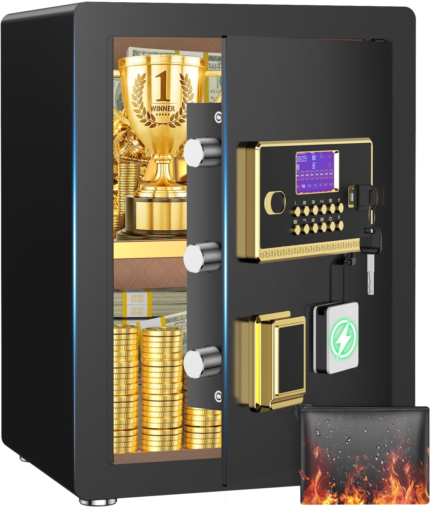 TNTANTS 3.5 Cuft Large Safe Box, Digital Keypad Home Safe With ...