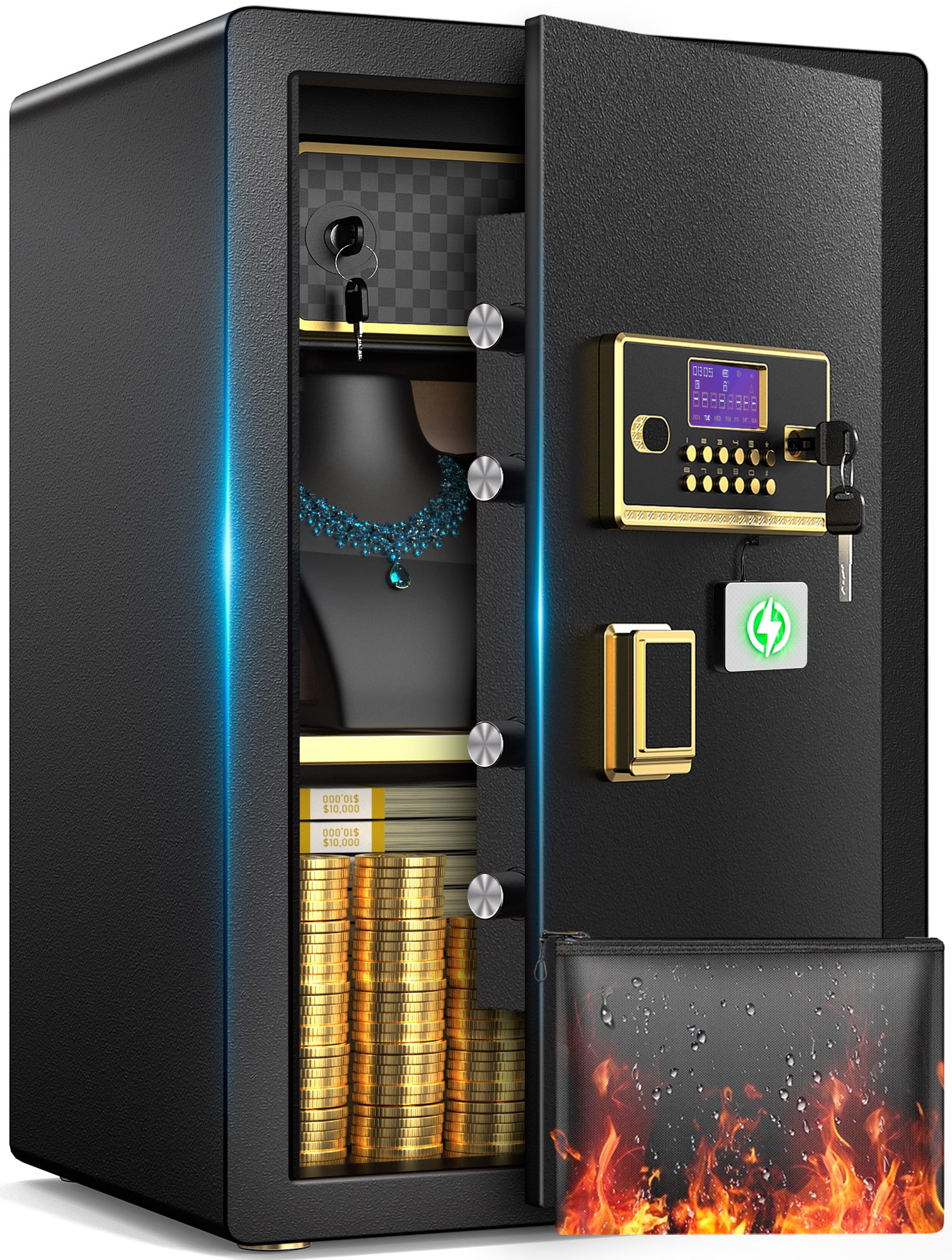 TNTANTS 6.5 Cuft Large Safe Box, Digital Keypad Home Security Safe With ...