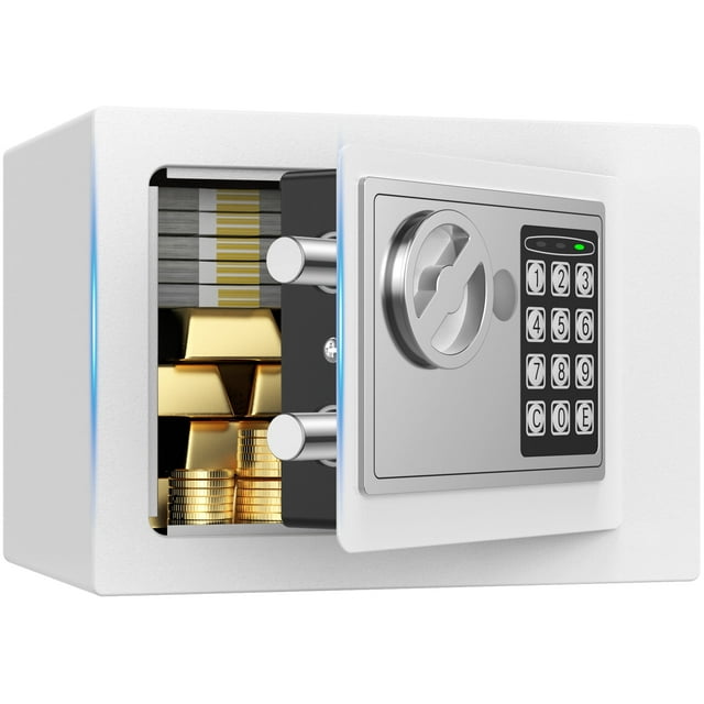 TNTANTS Electronic Digital Safe Box, 0.25 Cubic Feet Home Security Box ...
