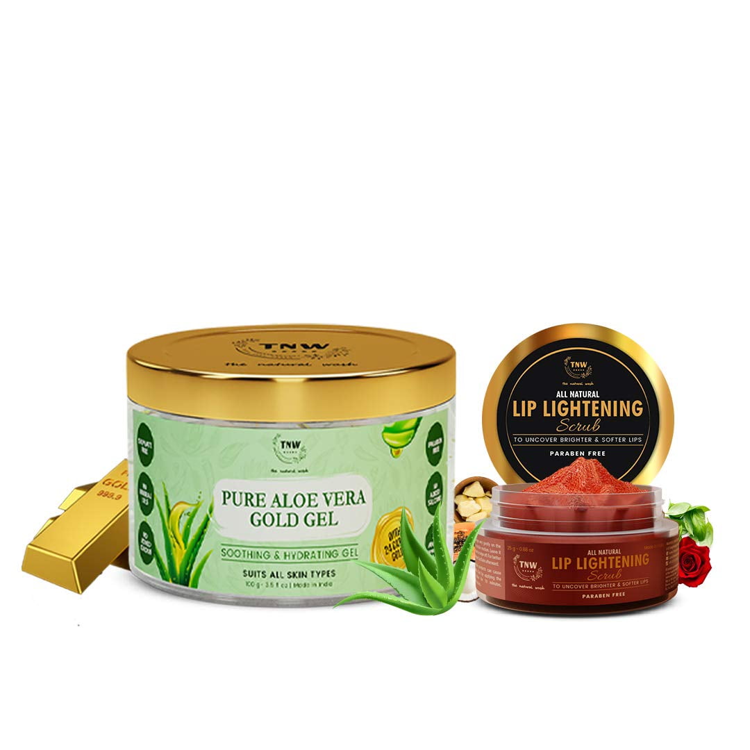 TNWTHE NATURAL WASH Lip Lightening Scrub for Dark Lips Pure Aloe Vera ...
