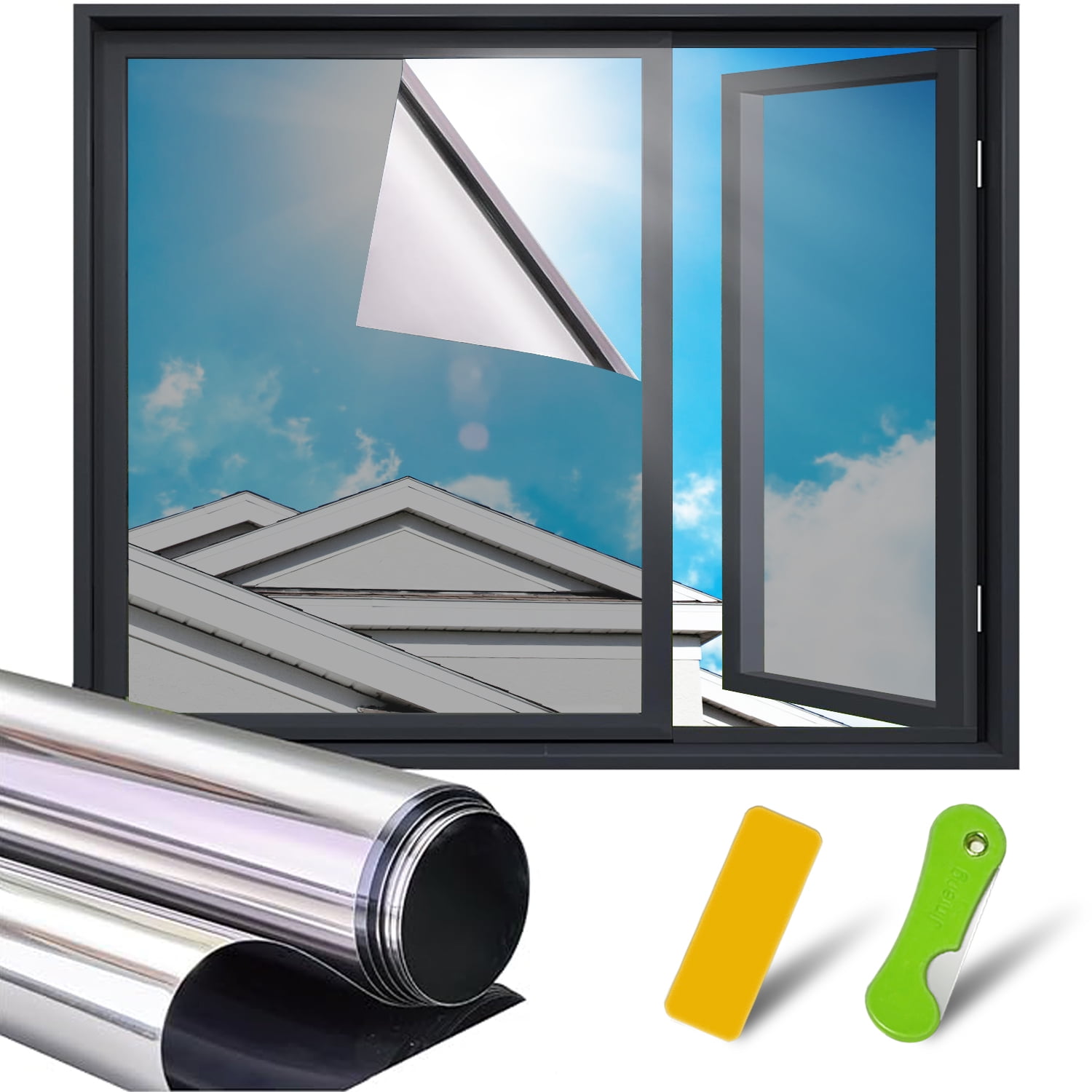 TNYXORIX Window Film Insulation,Window Tint Sun Blocking Blackout and ...