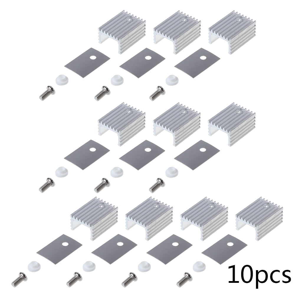 TO-220 Aluminum Sheet Heatsink Transistor Heat Sink Radiator 10PCS/Set ...