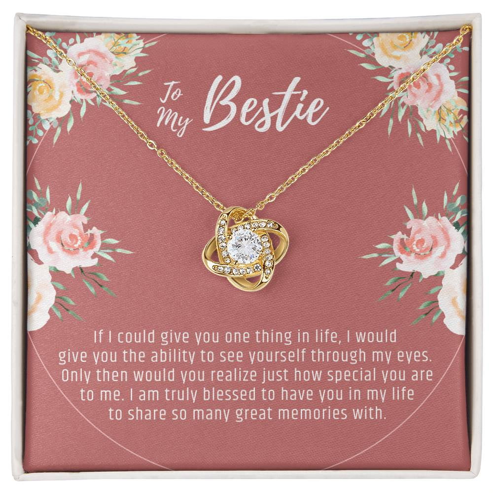 TO MY BESTIE - BEST FRIEND NECKLACE, TRULY BLESSED - Love Knot Necklace ...