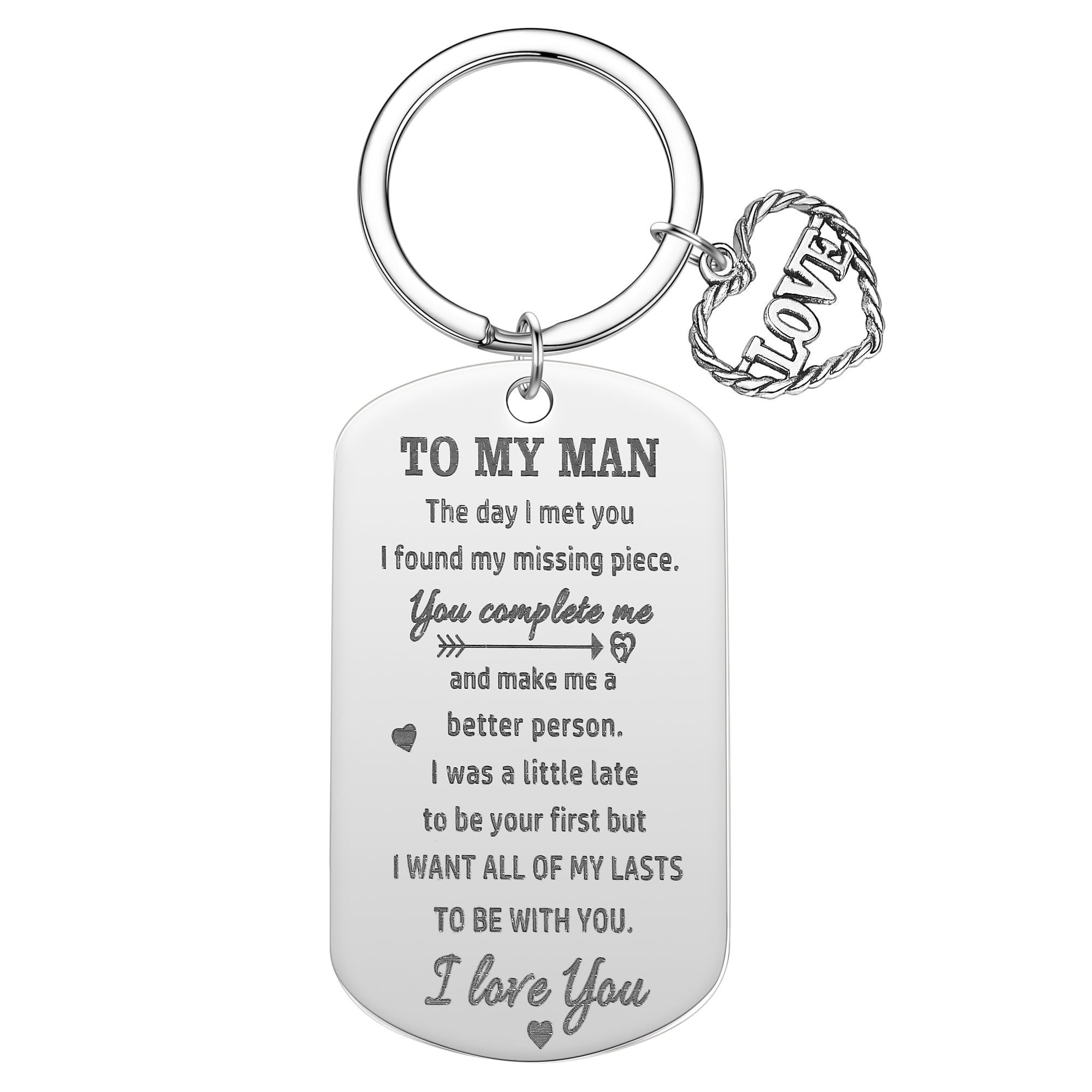 TO MY MAN Keychain Pendant Husband Wife Boyfriend Girlfriend Keyring ...