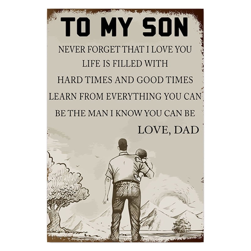 TO MY SON NEVER FORGET THAT I LOVE YOU Metal Sign Aluminum Retro Funny ...