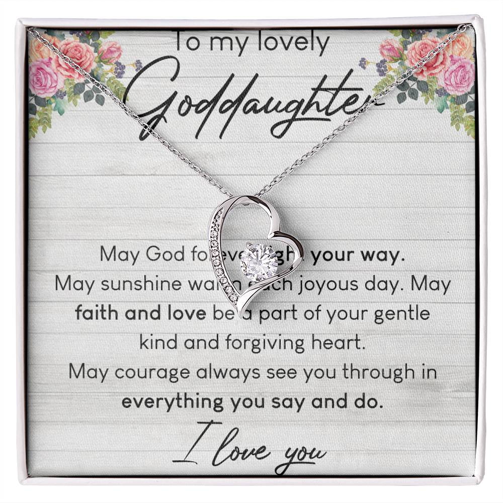 TO My Lovely Goddaughter Birthday Message Card - Forever Love Necklace ...