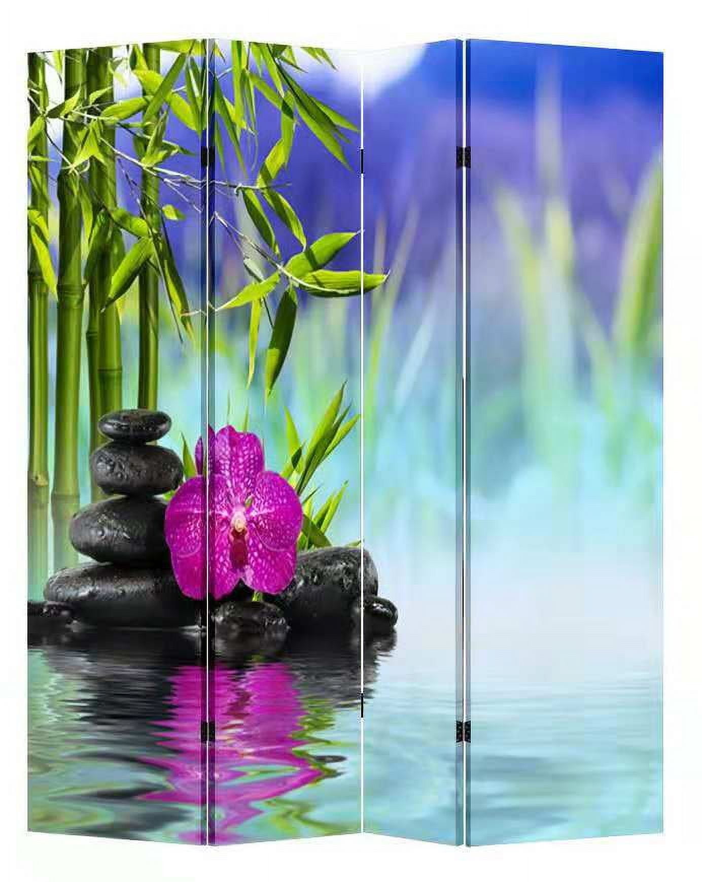 TOA 4 Panels Privacy Screen Room Divider Partition with Bamboo and ...