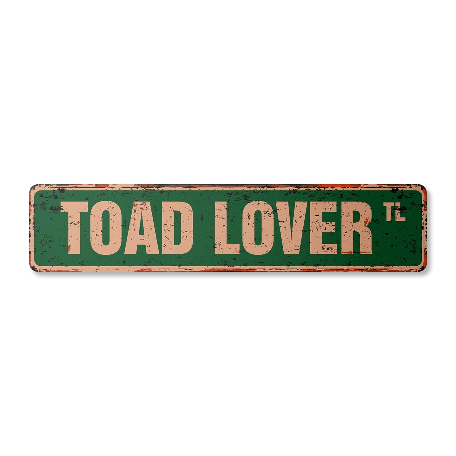 TOAD LOVER Vintage Aluminum Street Sign frog pond river water slime ...