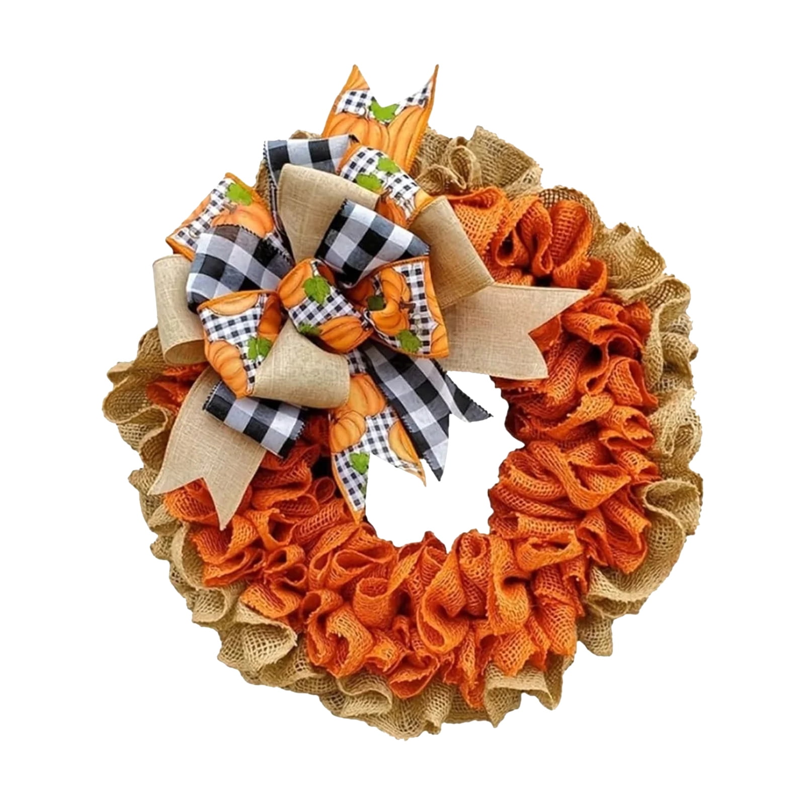 TOAHENLA 1PCS Handmade Fall Burlap Wreath AutumnWreaths for Front Door ...