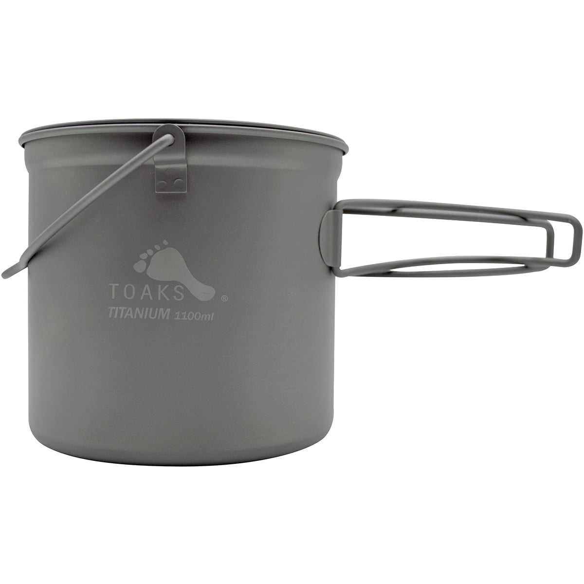 TOAKS 1100ml Titanium Camping Cooking Pot with Bail Handle and Lockable ...
