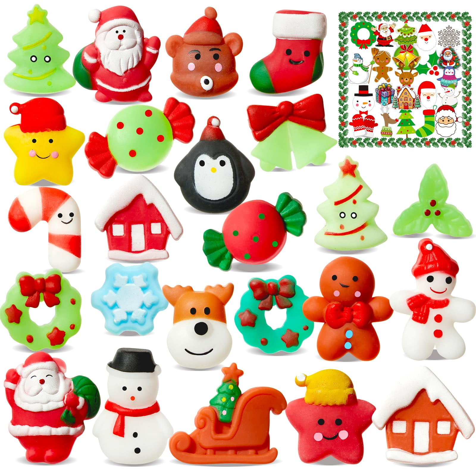 TOANWOD 24PCS Mini Mochi Squishy Toys for Party Favors, Kawaii Fidget ...