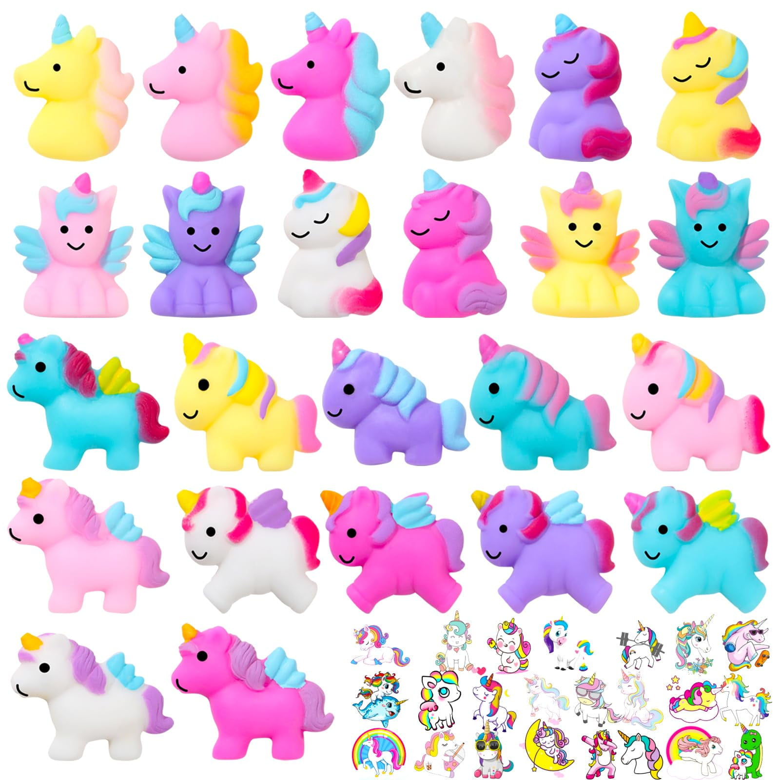 TOANWOD 24PCS Mini Mochi Squishy Toys for Party Favors, Kawaii Fidget ...