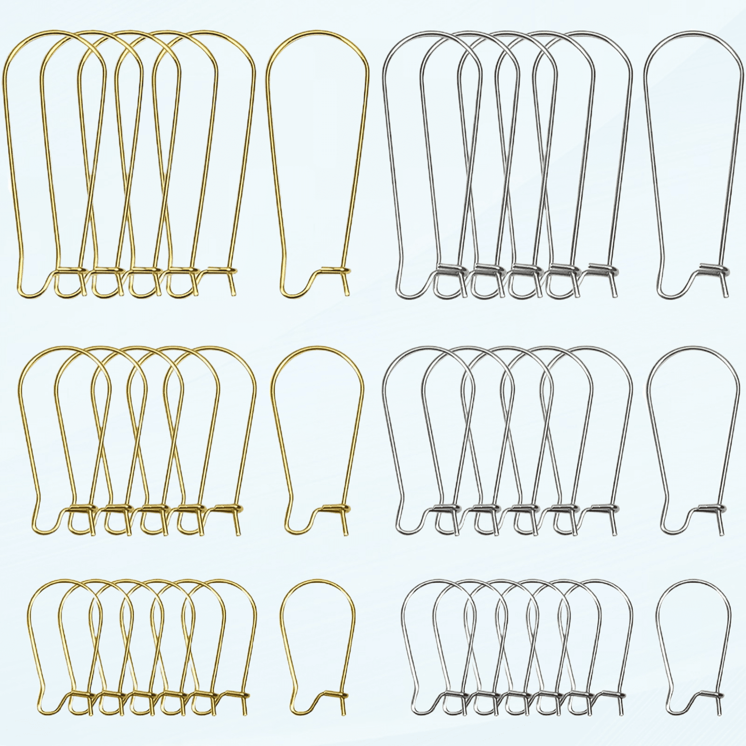 TOAOB 120pcs Earring Hooks Hypoallergenic Stainless Steel Kidney Ear ...