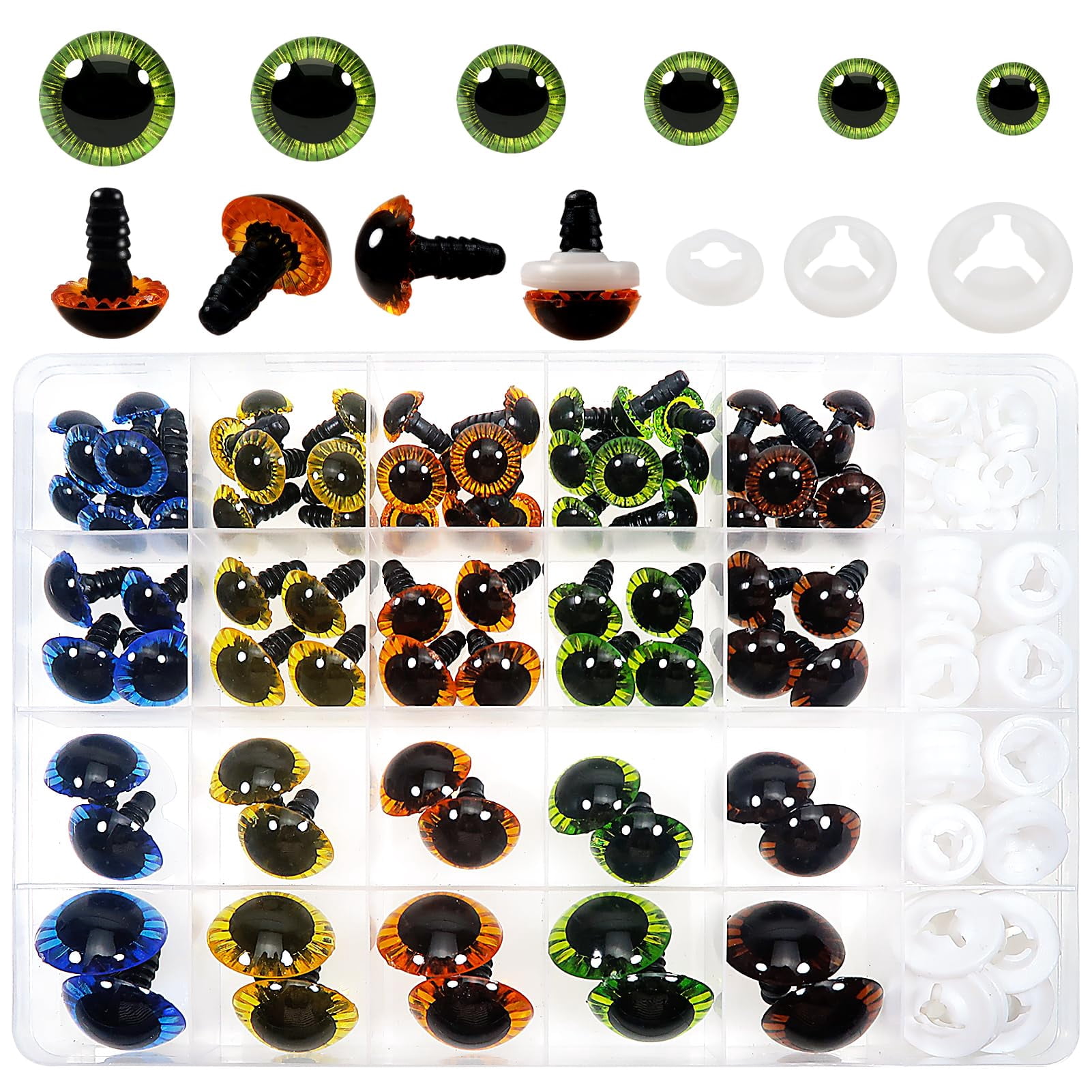 TOAOB 80pcs Plastic Safety Eyes for Amigurumis with Washers 11mm to ...