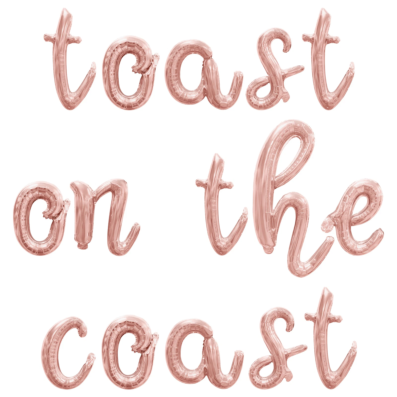 TOAST ON THE COAST Cursive Letter Balloon Banner - Bachelorette Party ...