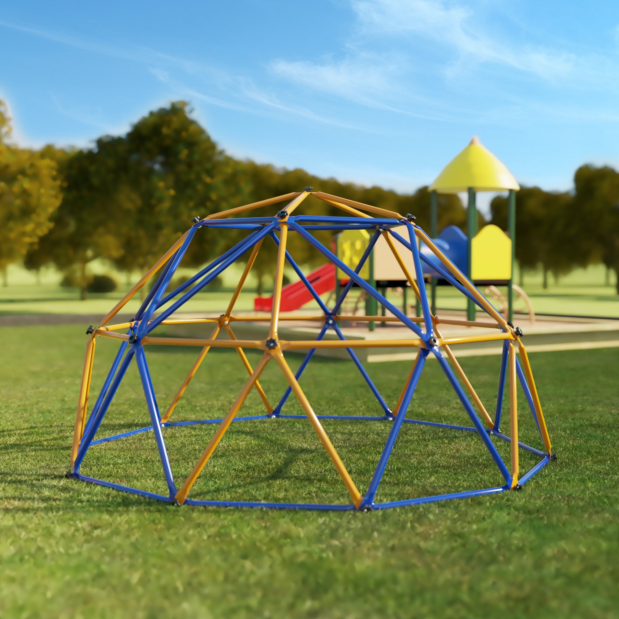 TOBBI Outdoor Kids Large Backyard Climbing Structure, Metal Dome ...