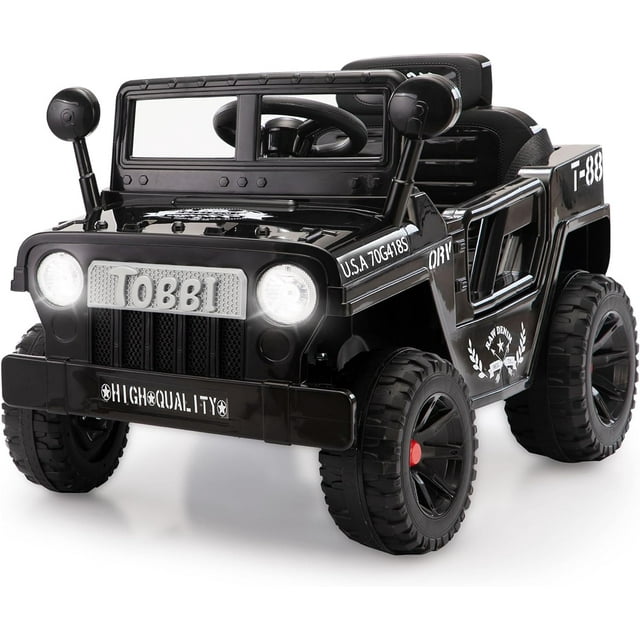TOBBI 12V Kids Ride-On Toy Truck Car with LED Headlights, Music, Horn ...