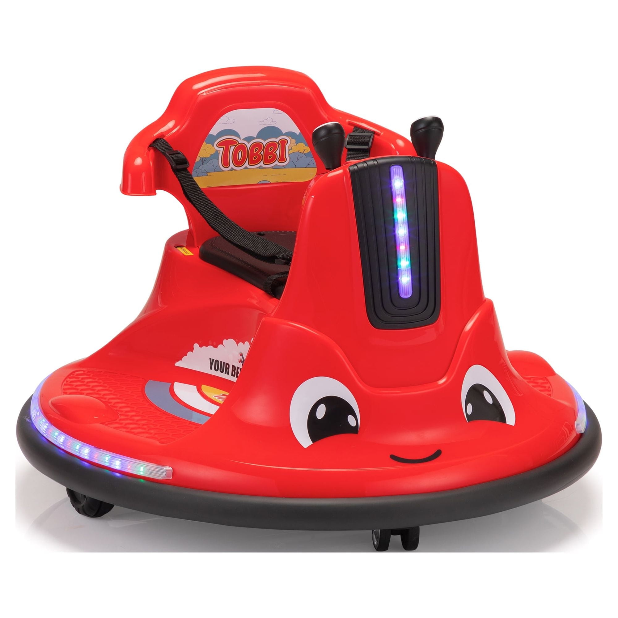 TOBBI Kids Electric 12V Bumper Car with LED Lights, Music & 360 Spin ...