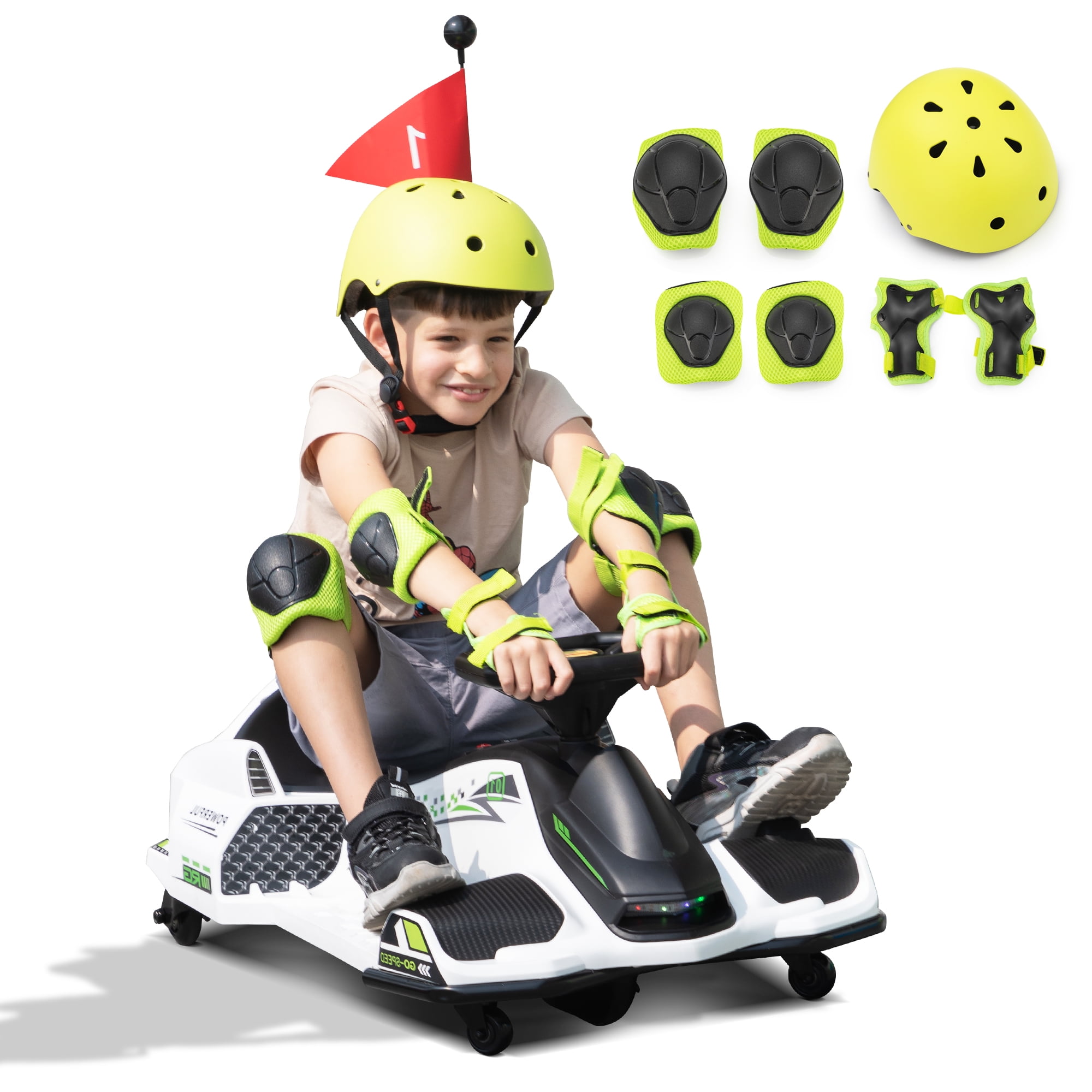 TOBBI 12V Electric Drifting Go Kart for Kids,Electric Ride on Toy 5mph ...