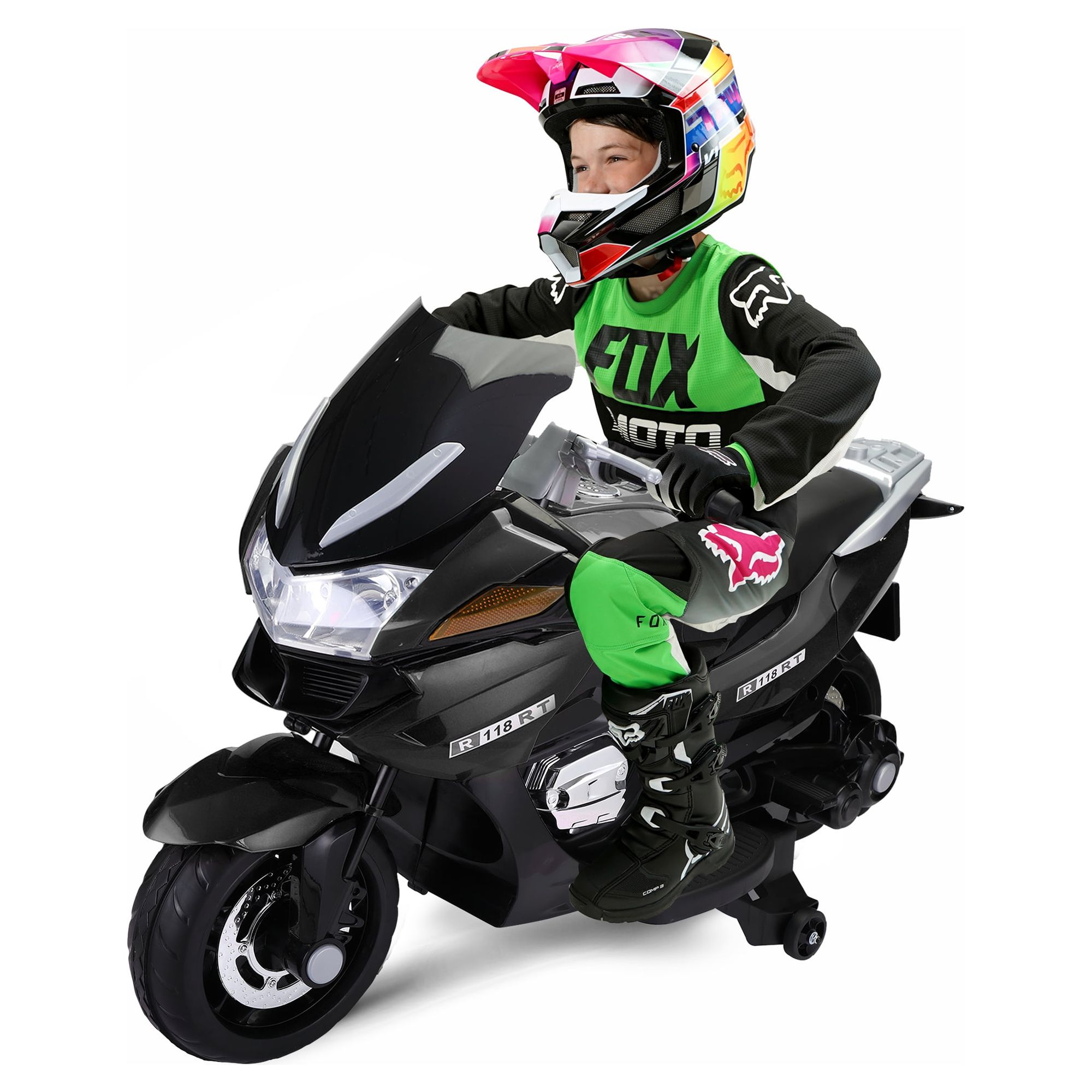 TOBBI 12V Kids Ride on Motorcycle Battery Powered Motorbike with ...