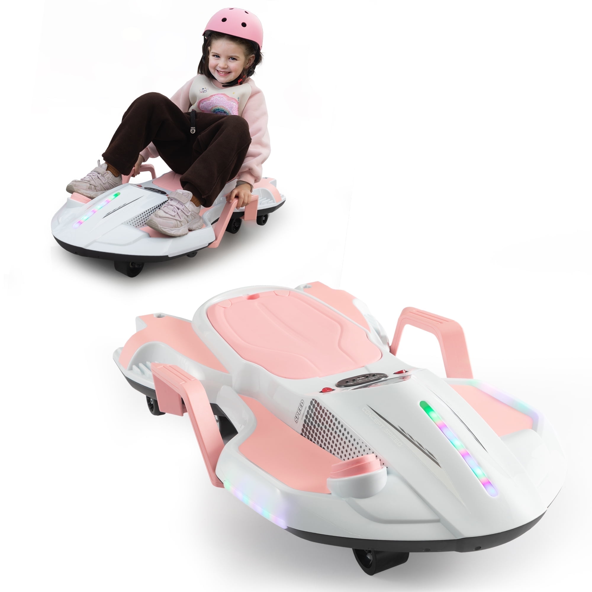 TOBBI 18V Electric Ride On Toy, Go Kart for Kids, Rear Anti-Tilt Wheels ...