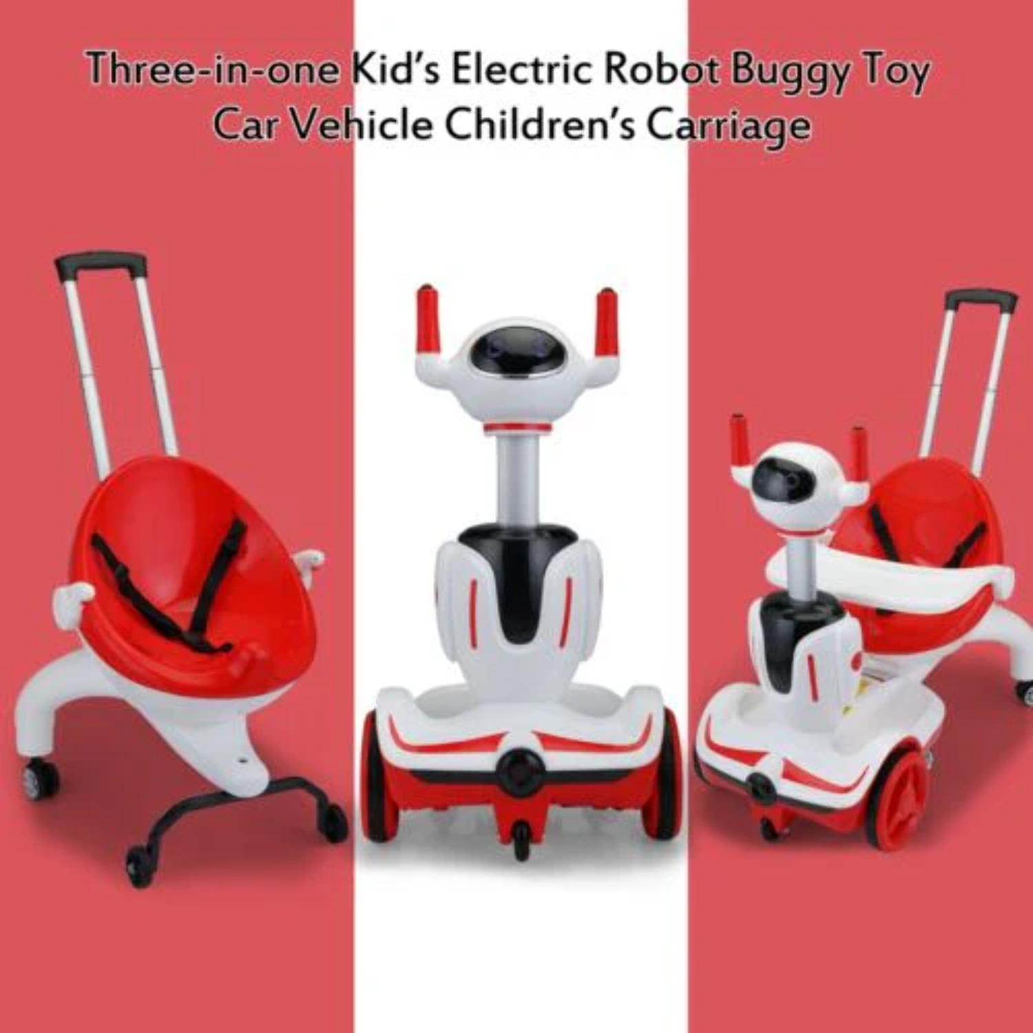 TOBBI 3-in-1 Electric Ride On Car for Toddlers - Remote Control Robot Buggy Toy Gift for Kids ...