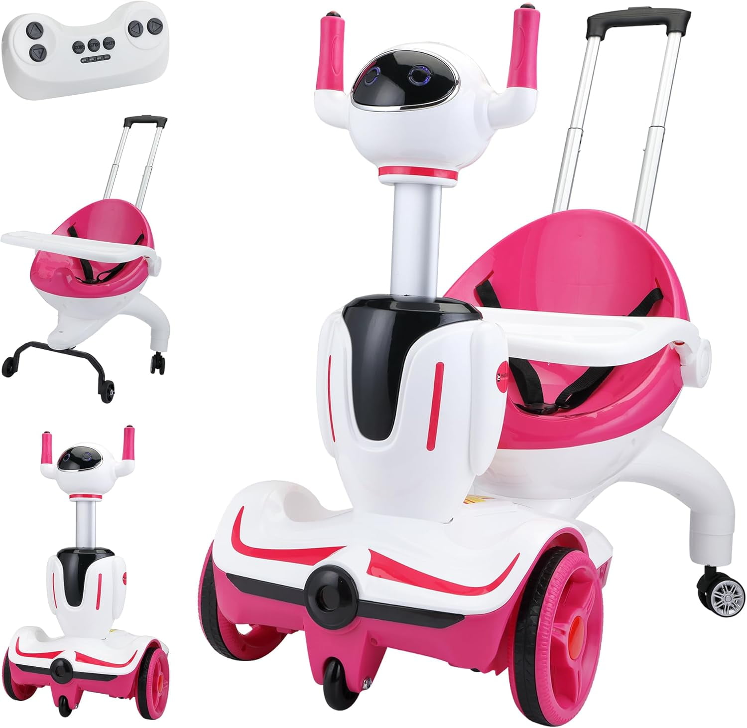 TOBBI Kids 3-IN-1 Electric Robot Buggy, Toddler Electric Ride On Car, Robot Scooter with Remote ...