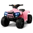 TOBBI Kids Pink Motorized 6V Electric ATV Quad Car, 4 Wheeler, Ride on Toy with LED Headlights ...