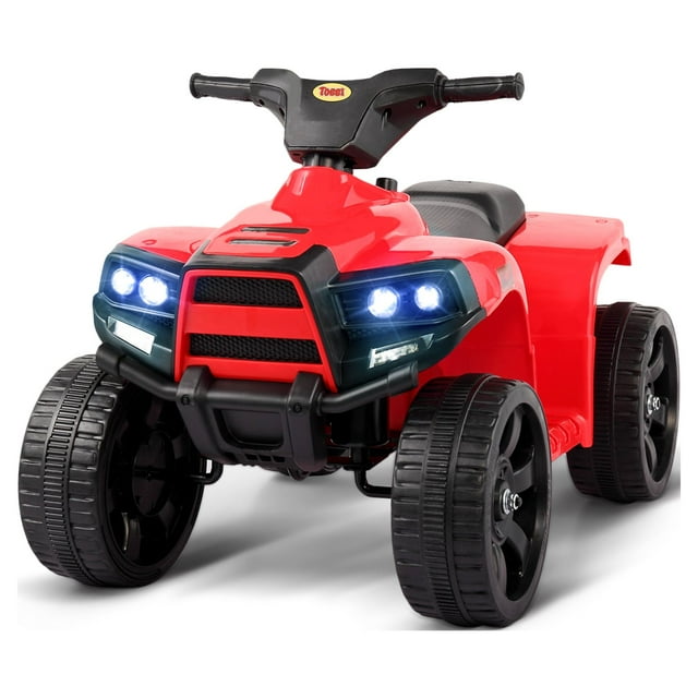 TOBBI Kids ATV, 6V Quad Car Ride on Toy with LED Lights, Horn, Speed Indicator, Red - Walmart.com