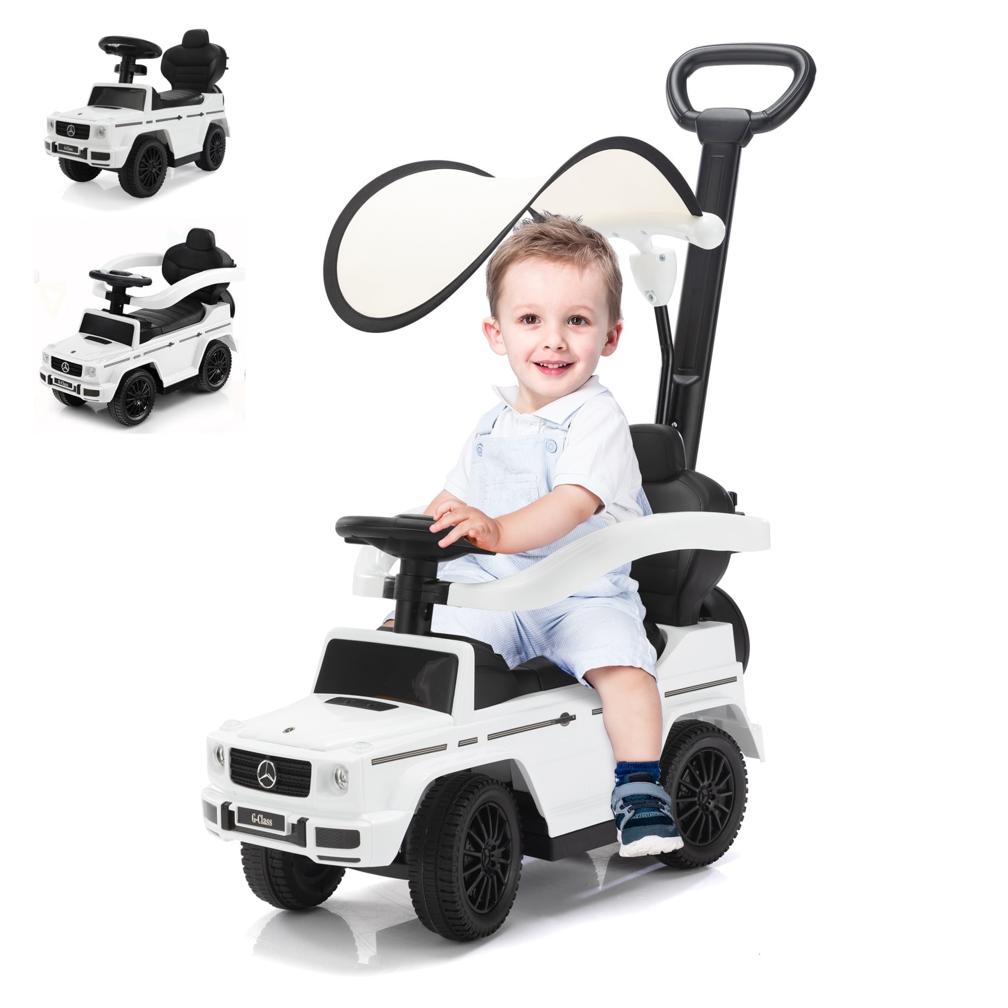 TOBBI Push Car for Toddlers, 3 in 1 Mercedes Benz Stroller Sliding ...