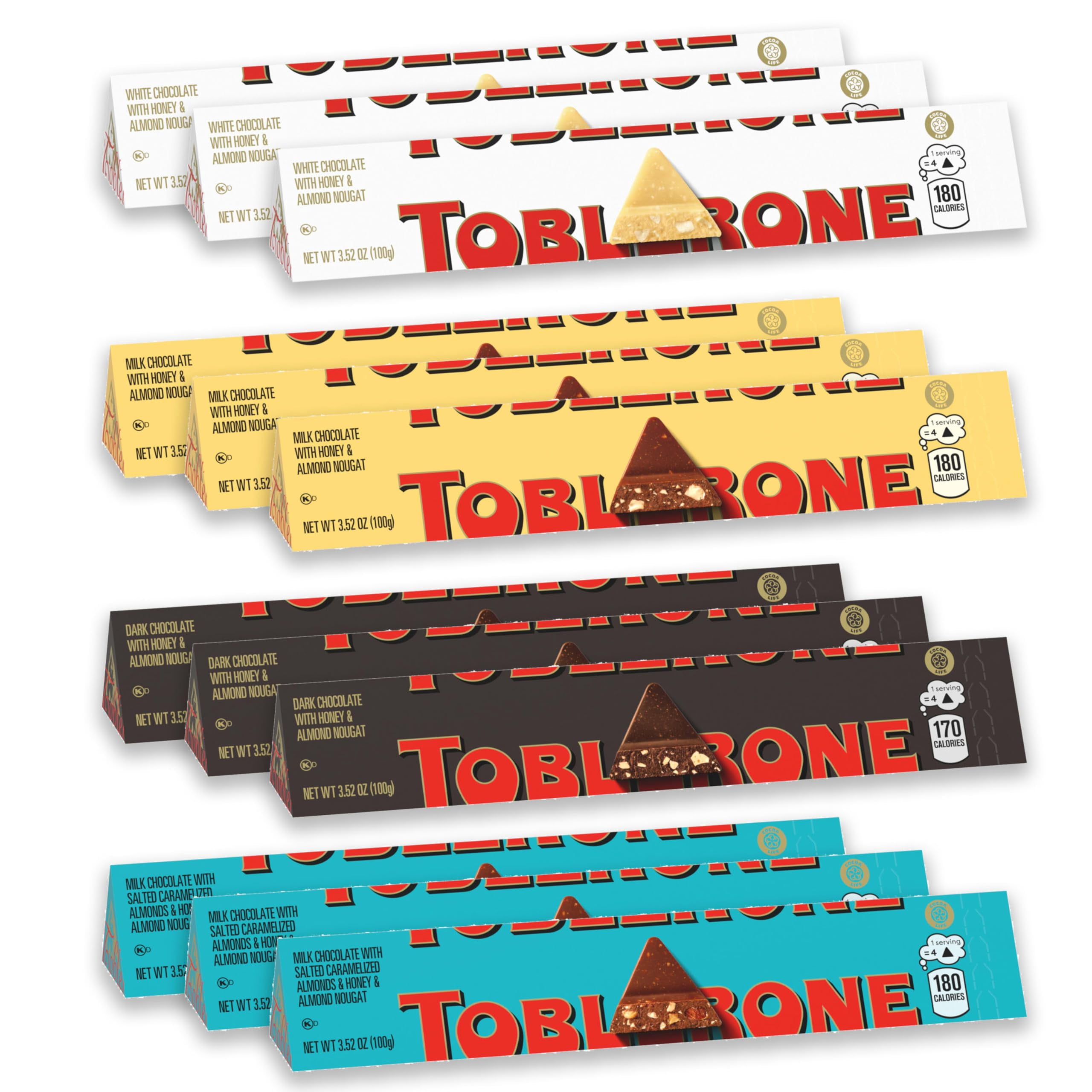 TOBLERONE Assorted Chocolate Bars Variety Pack (Milk, Dark, White ...