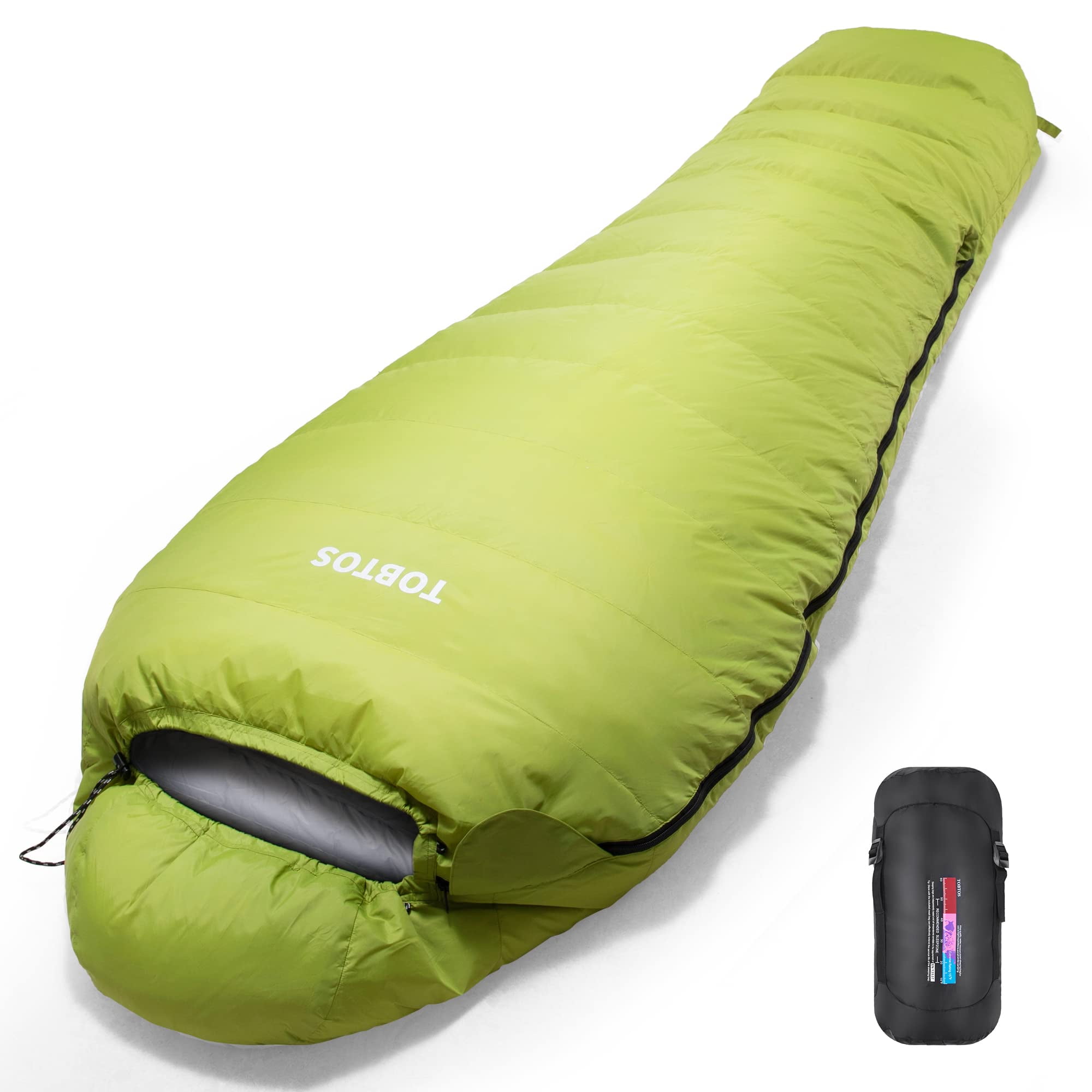 TOBTOS Mummy Sleeping Bag, 4 Season Warm & Cold Camping Sleeping Bag ...