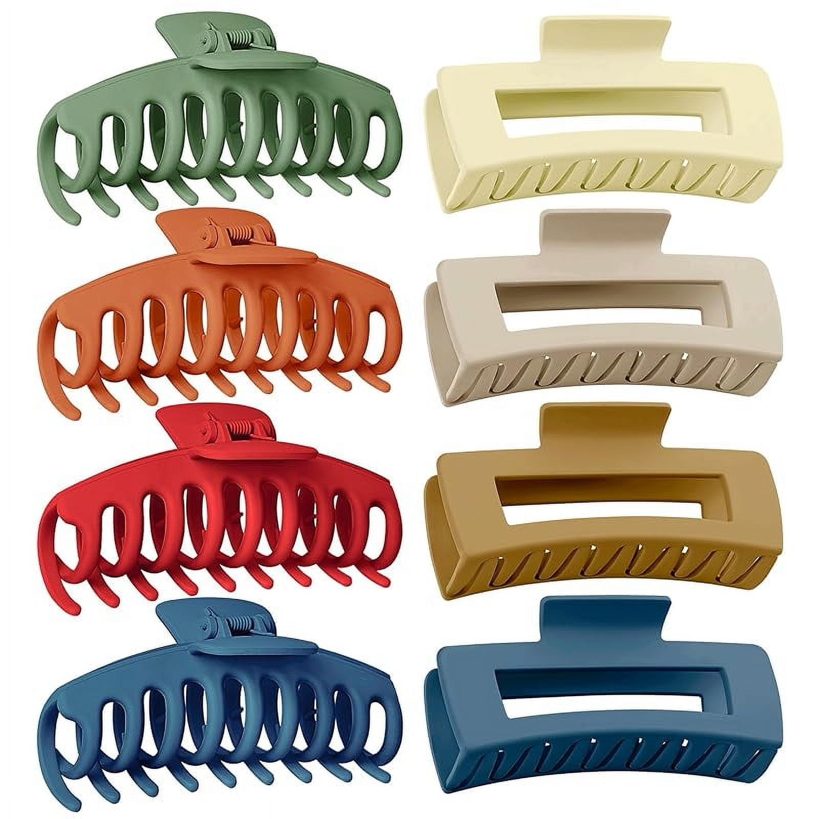 TOCESS 8 Pack Big Hair Claw Clips for Women Large Claw Clip for Thin ...