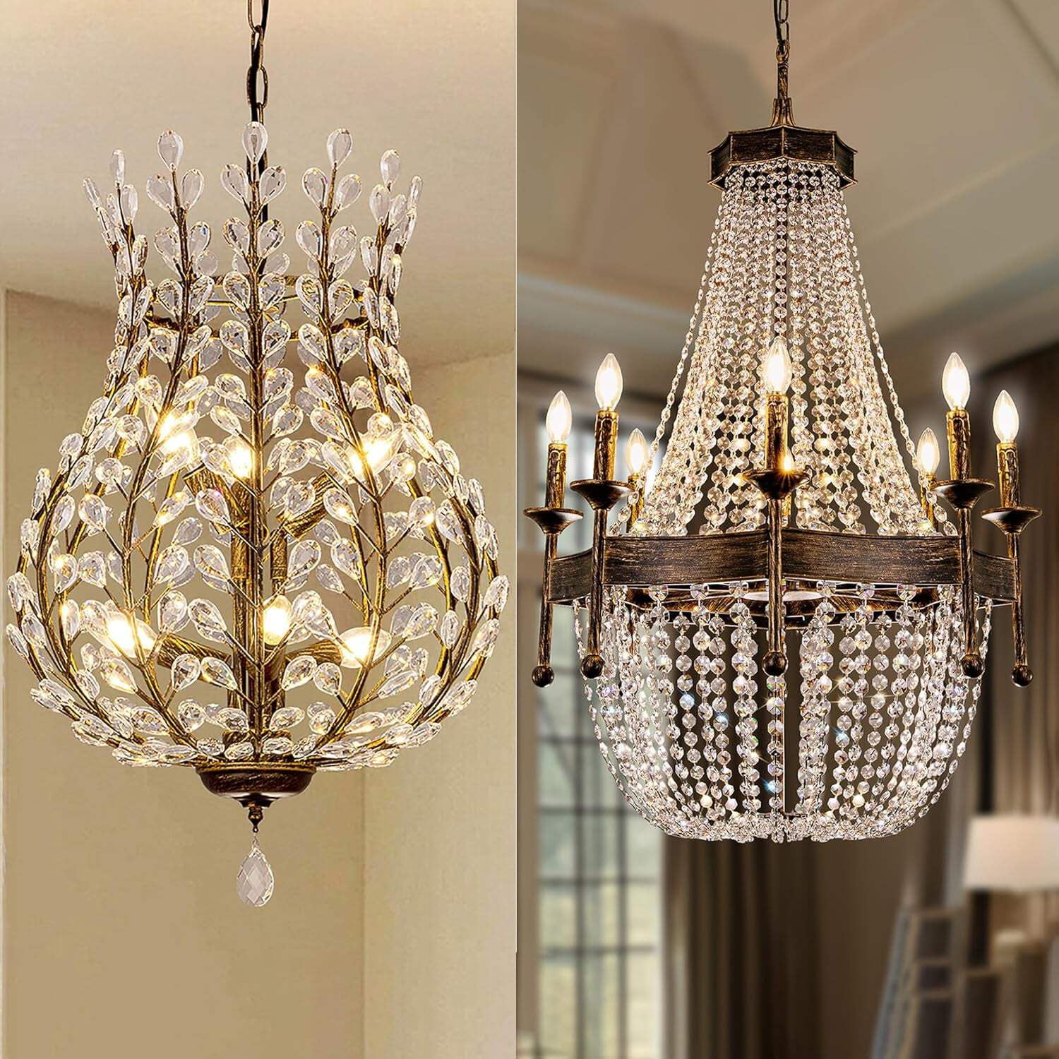 TOCHIC Vintage Crystal Chandelier, French Empire Crystal Chandelier ...