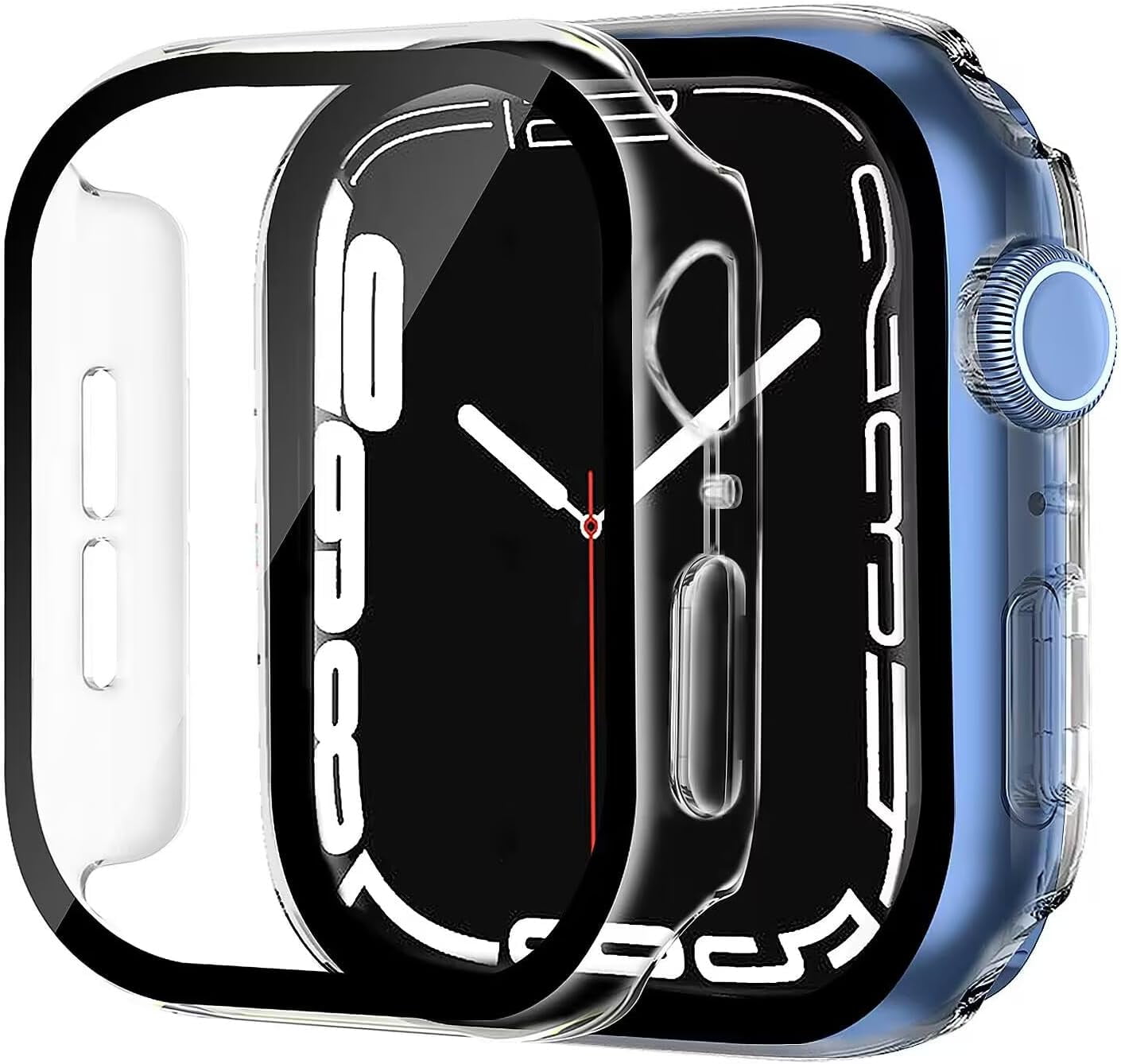 Apple Watch 45mm Series 9/8/7, 2 Pack Case with Screen Protector ...