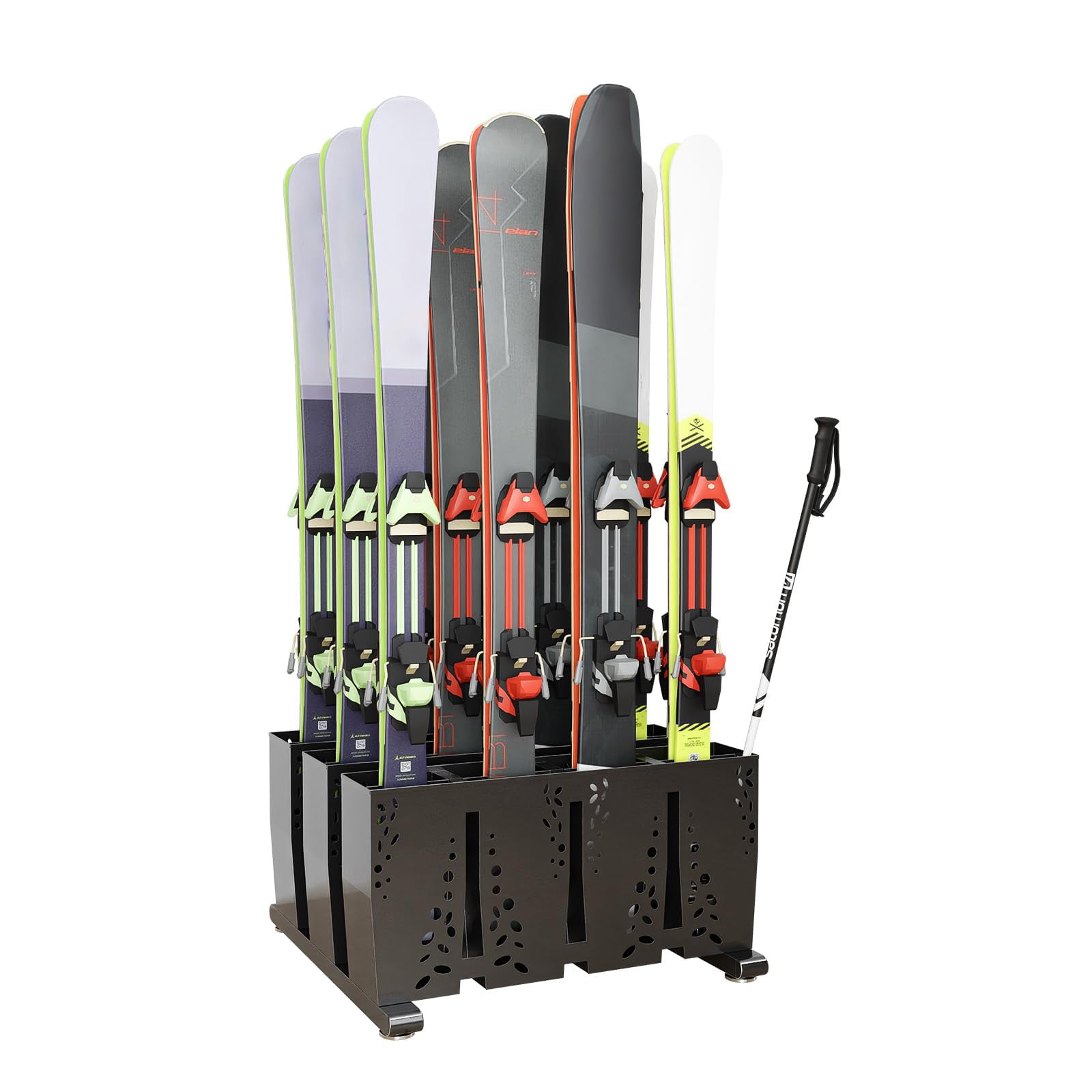 TOCRETOARE Heavy Duty Metal Ski Storage Rack, 12 Pair Freestanding ...