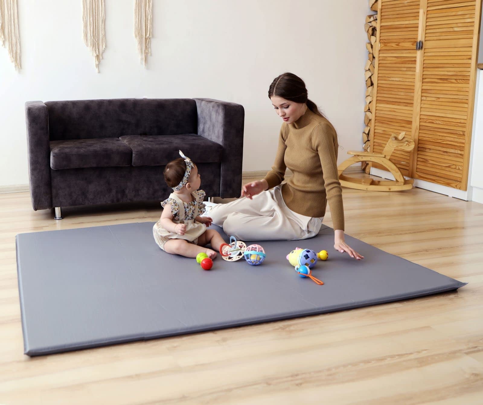 TODALE Waterproof Baby Play Mat Super Thick Baby Mat for Floor, Self ...