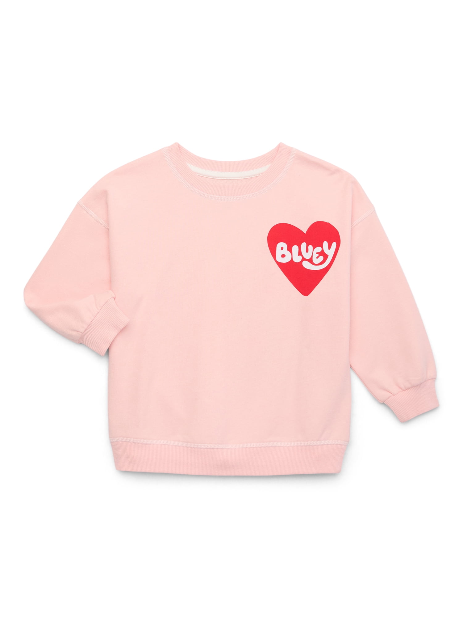 Bluey Toddler Valentine's Day Graphic Tee with Long Sleeves, Sizes 12M ...