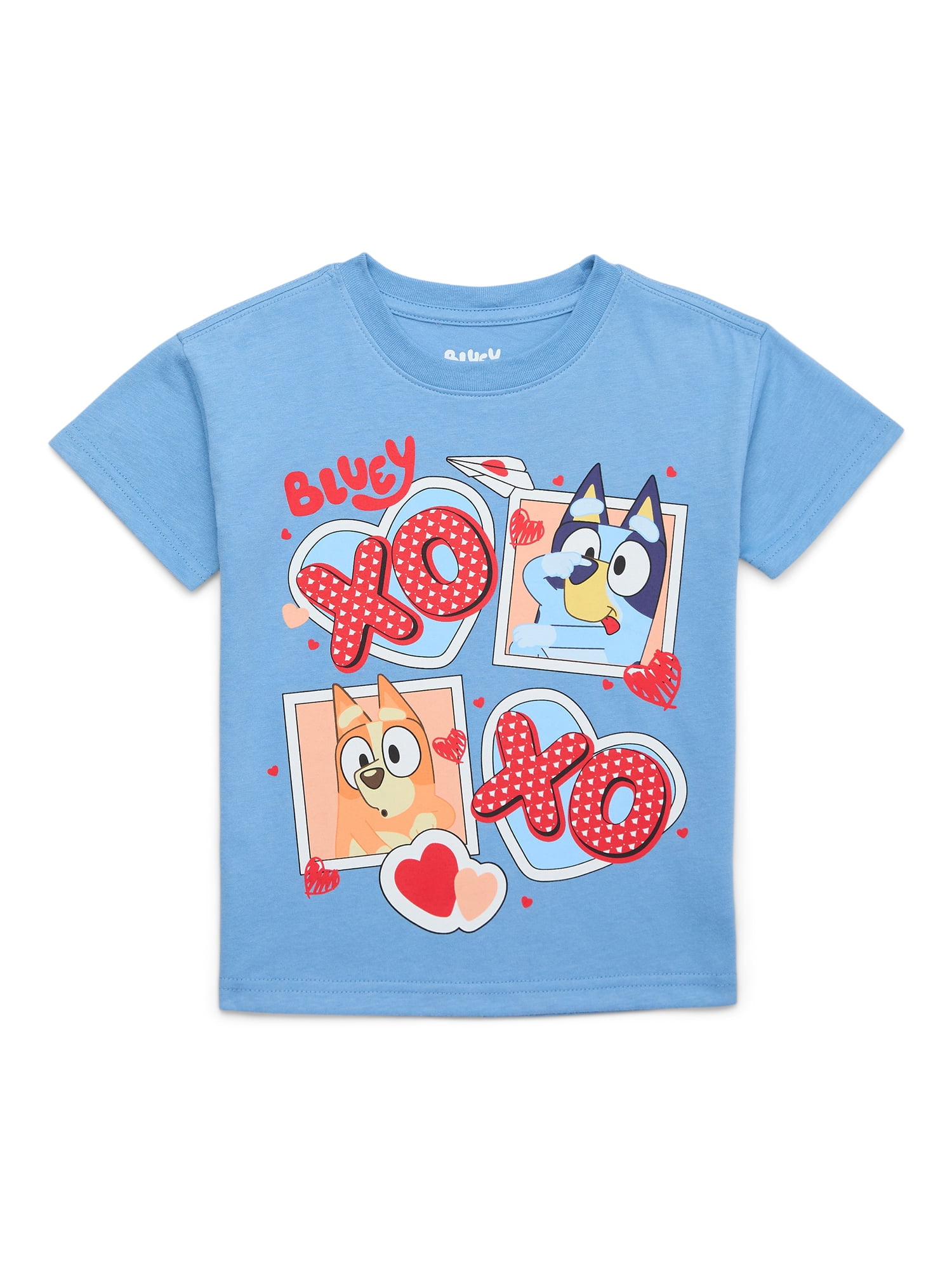 Bluey Toddler Valentine's Day Graphic Tee with Short Sleeves, Sizes 12M ...