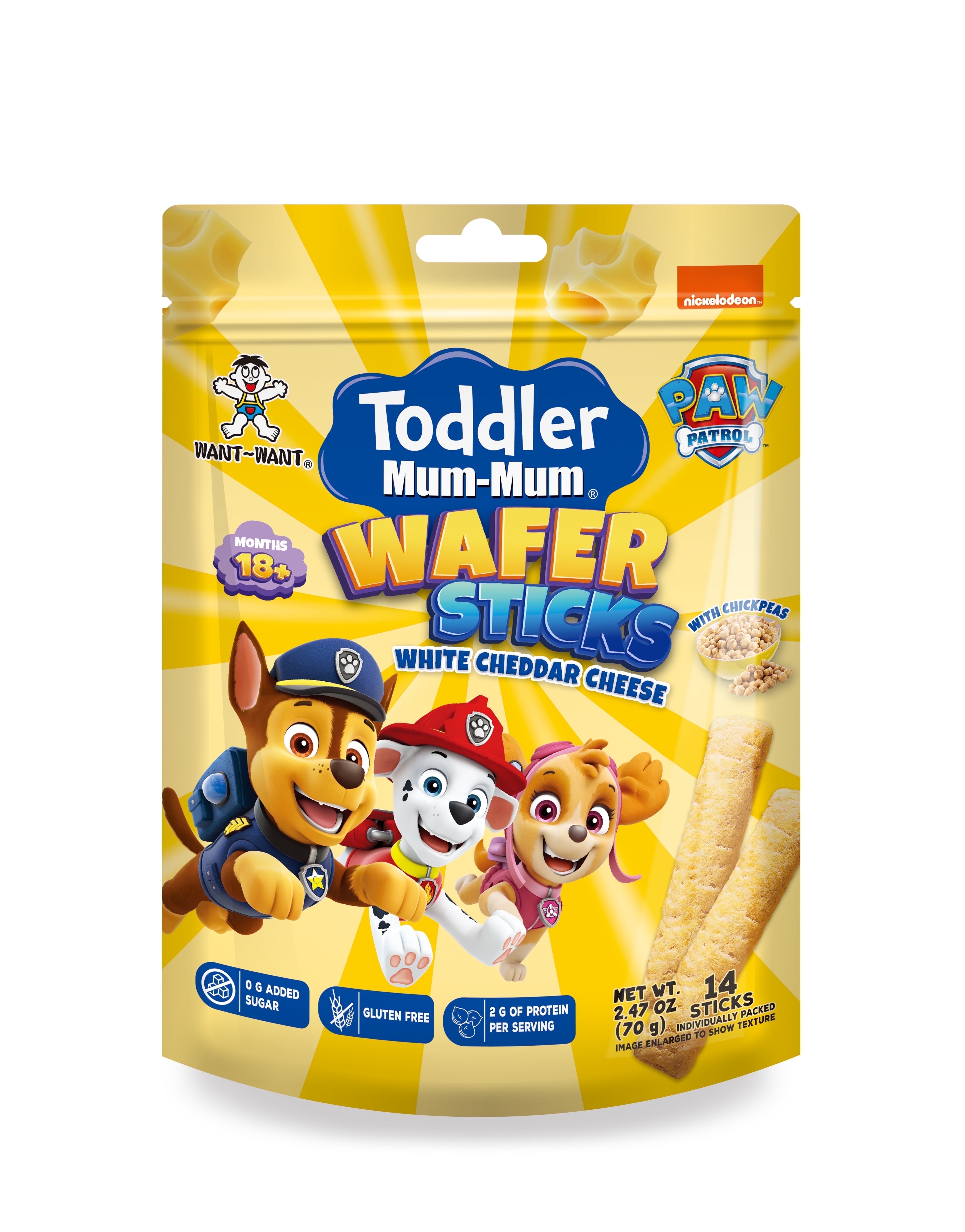 Paw Patrol Toddler Mum-Mum Wafer Sticks, White Cheddar Cheese, 2.47oz ...