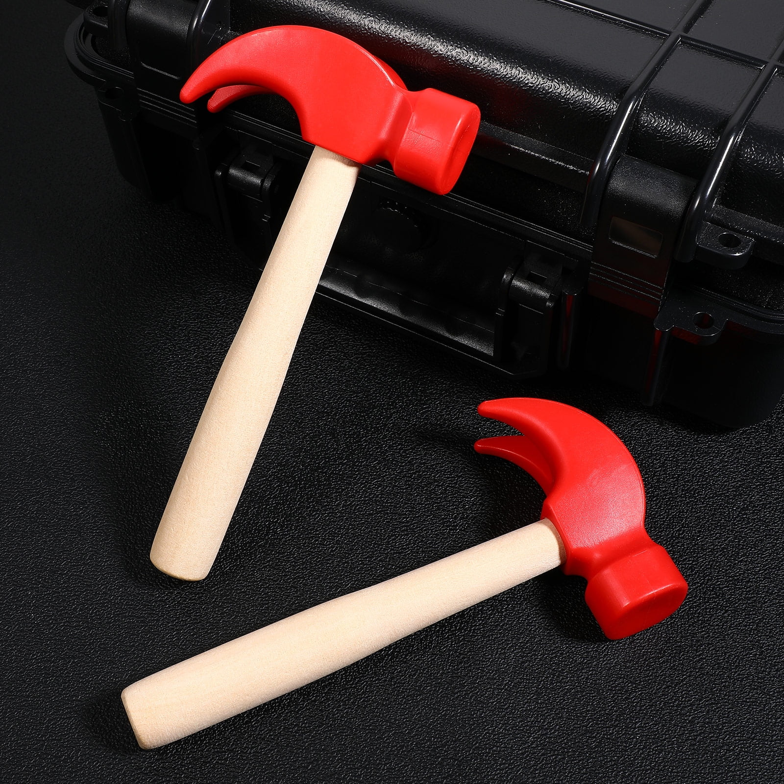 Wooden Hammer Toy for Kids Made from Natural Timber Red Color 2 Pieces ...