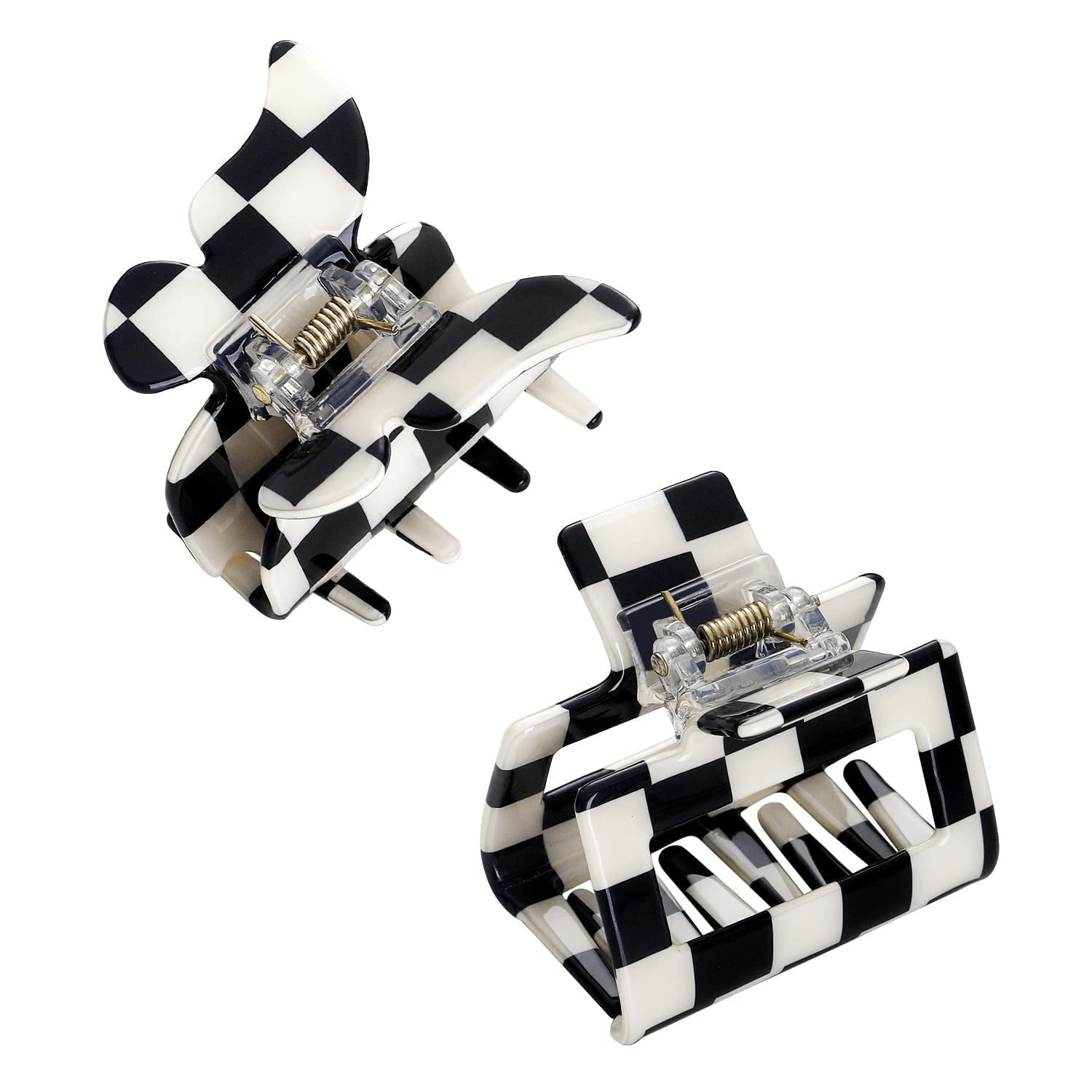 TODEROY Checker Claws Tortoise Barrettes Claw Clips for Women No-Slip ...