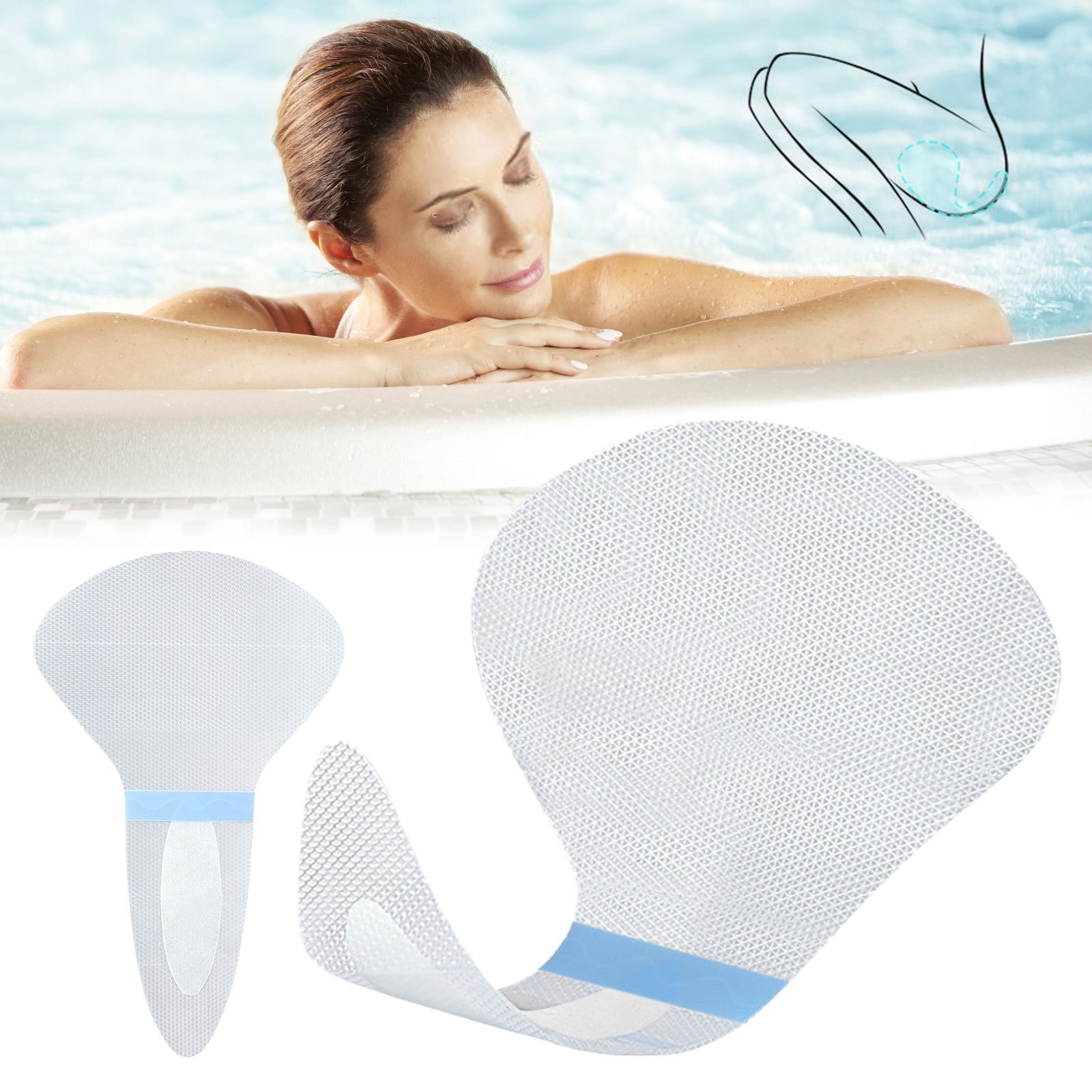 TODOZO Shower Patch Adhesive Bandage Transparent Stretch Shower Cover ...