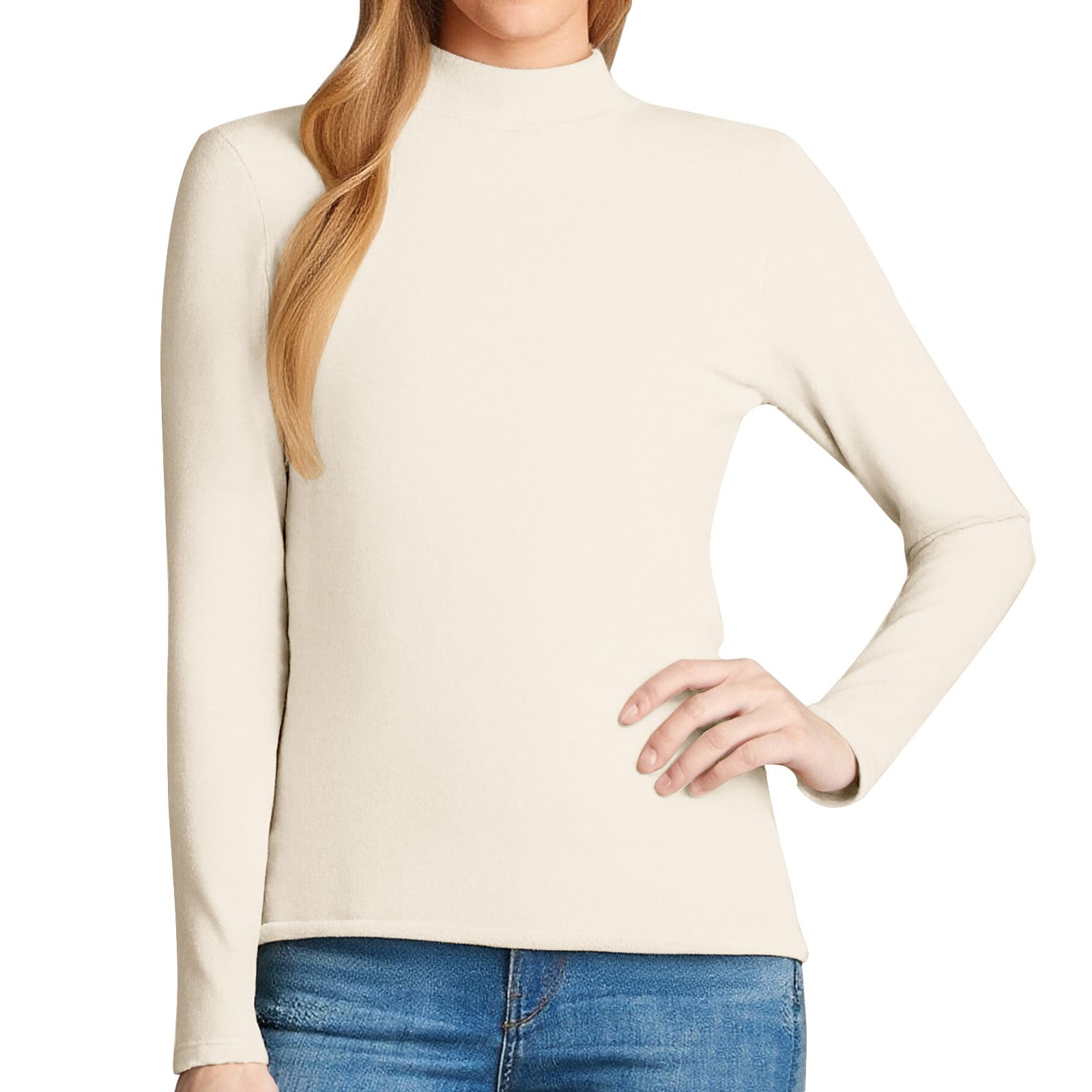 TODOZO Turtlenecks Long Sleeve Shirts for Women Pullover Shirts ...