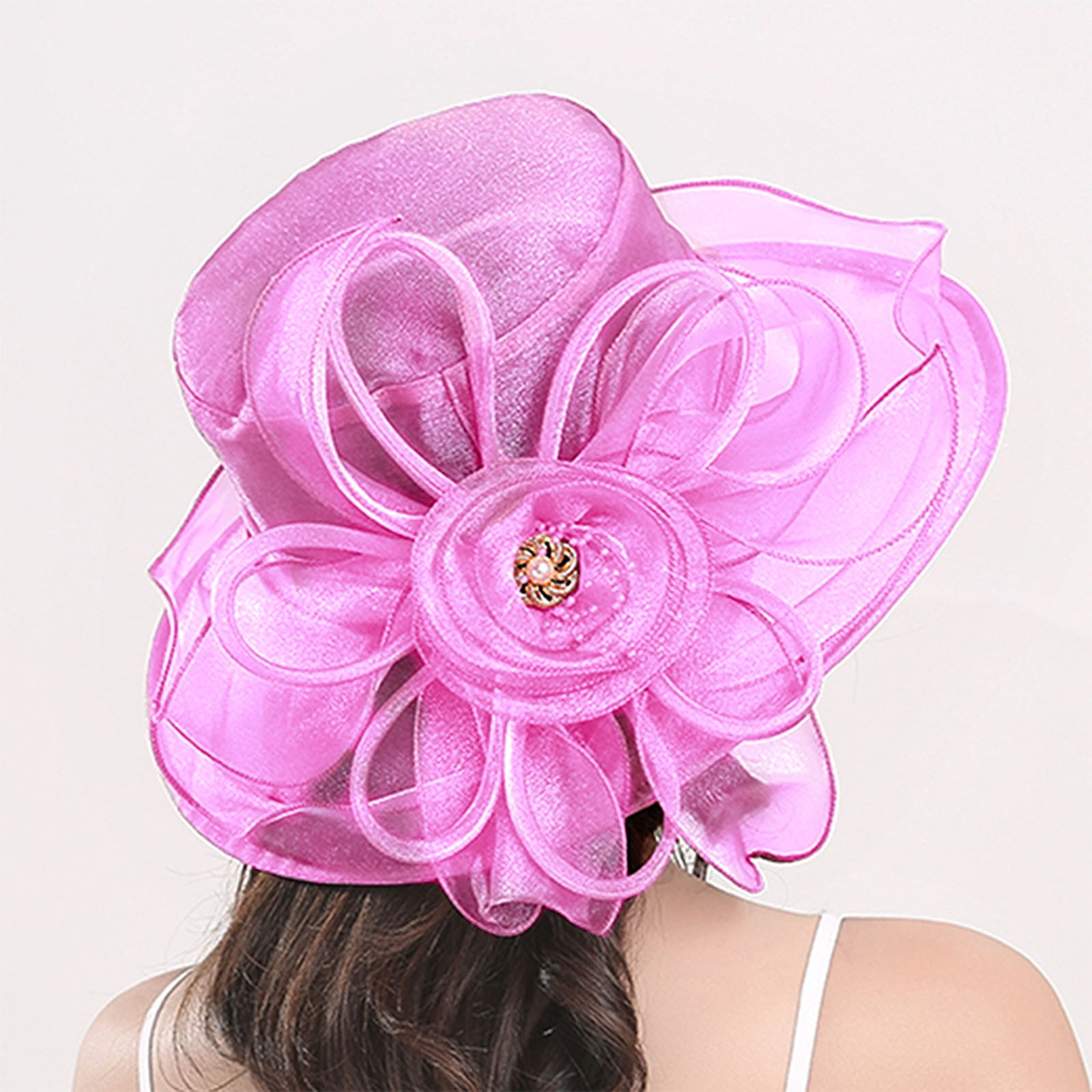 TODOZO Women Party Church Derby Top Hats Organza Sun Visor Cap Ladies ...