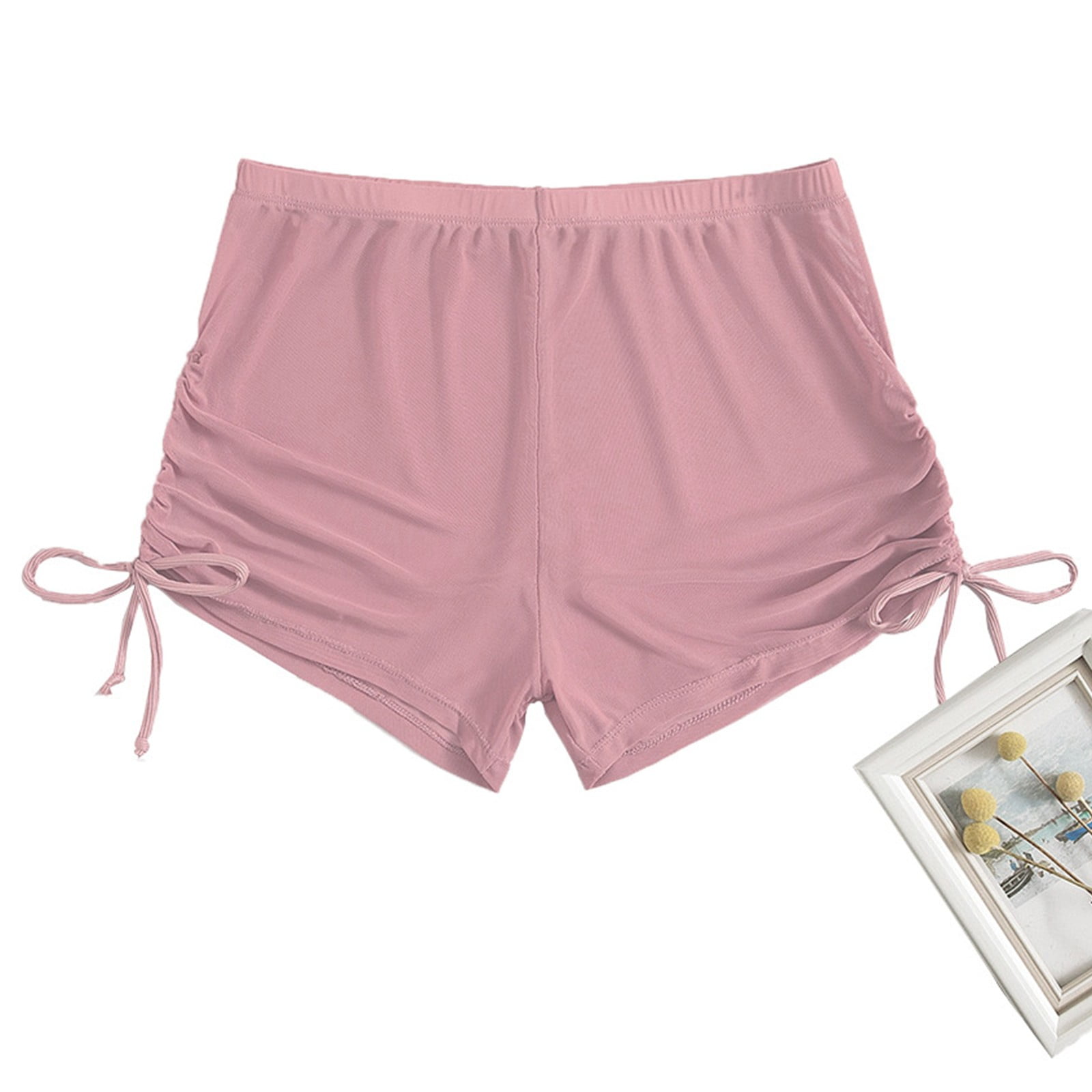 TODOZO Women's Drawstring Side Mesh Sheer Beach Summer Cover Up Shorts ...