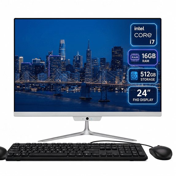 All-in-One Desktop Computer 24-inch , Intel Core i7 up to 4.0 GHz 16GB ...