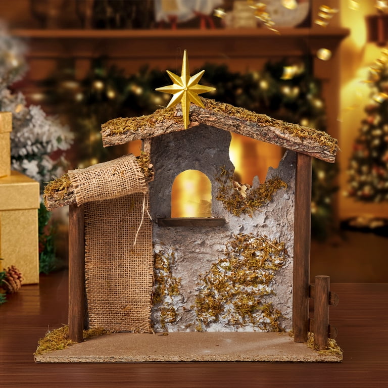 Nativity Scene Barn Nativity Creche Stable | 12 Tall And 19 Wide | 2 ...